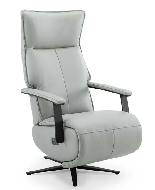 Lederen relax zetel Eros grijs met batterij